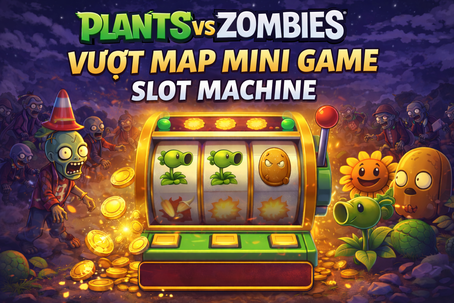 Plants vs Zombies 1: Hướng Dẫn Vượt Mini Game 3 Slot Machine | Tải Game PC